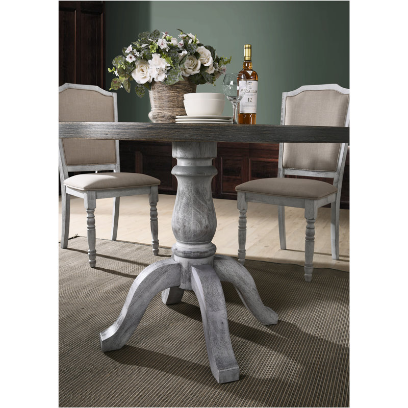 August Grove® Iris Round Pedestal Wood Dining Table | Wayfair